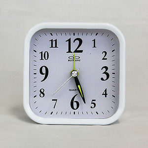 Minimalist Analog Alarm Clock Analogue Clocks Battery Desktop Table Bedside