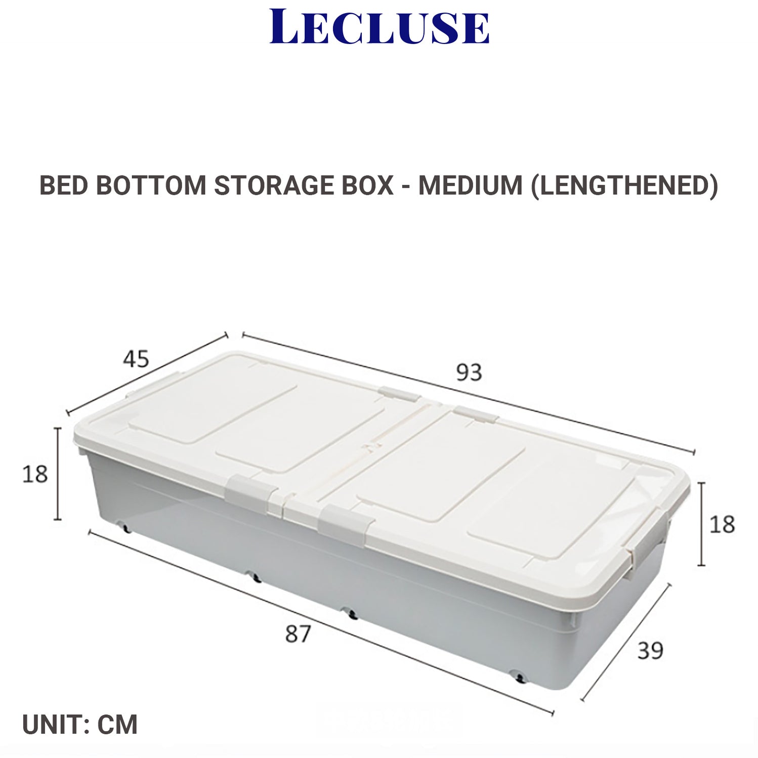 Home Lecluse Bed Bottom Storage Box Under-Bed Case Container Organizer ...