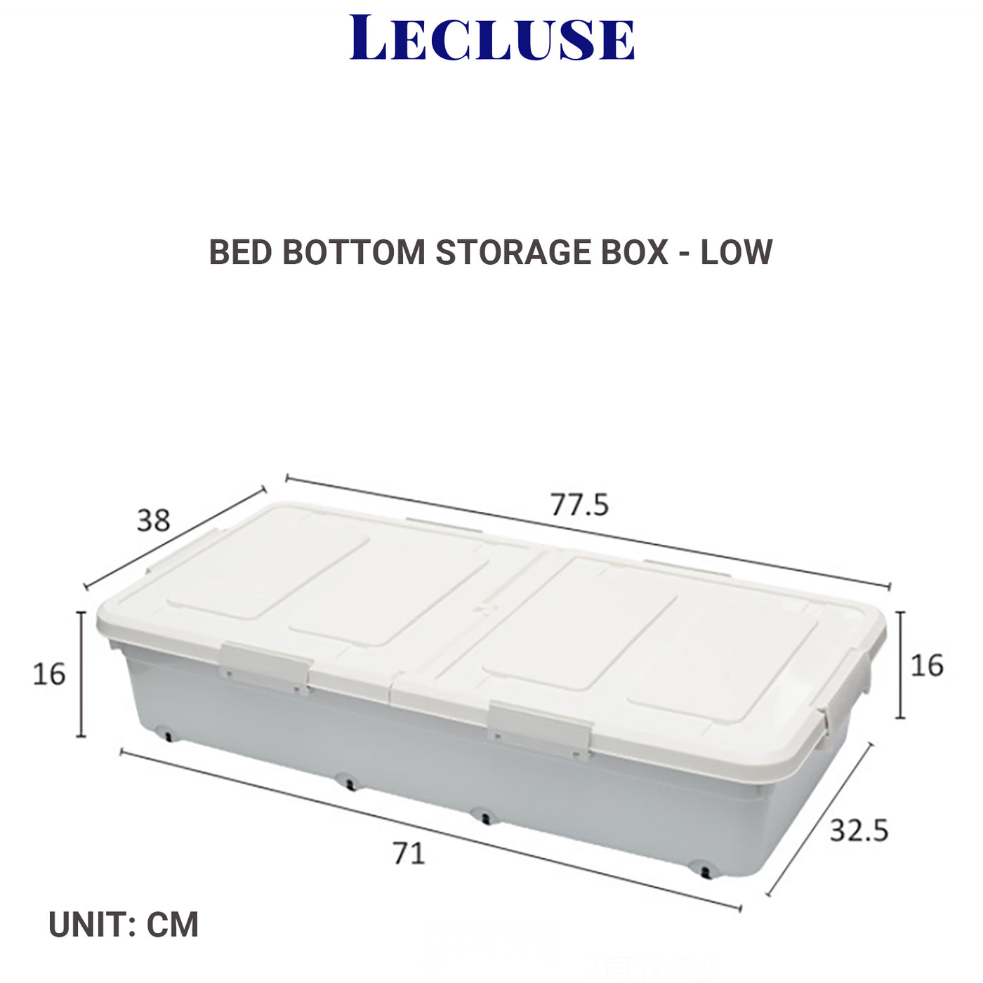 Home Lecluse Bed Bottom Storage Box Under-Bed Case Container Organizer ...
